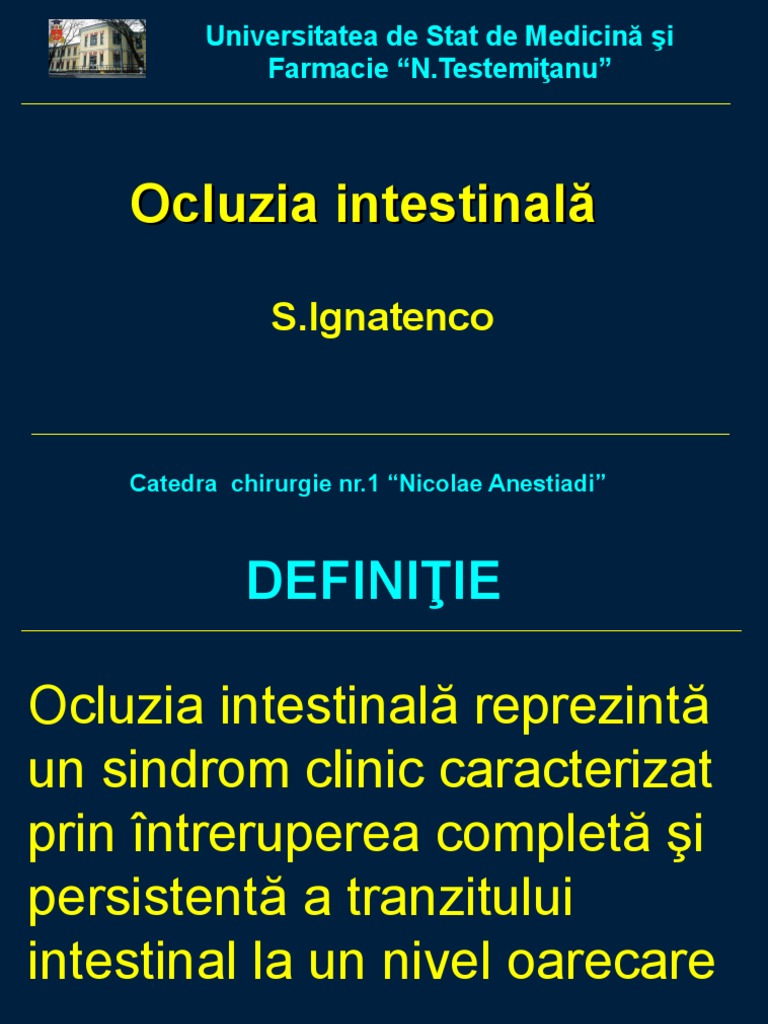Ocluzia Intestinală Anul IV | PDF