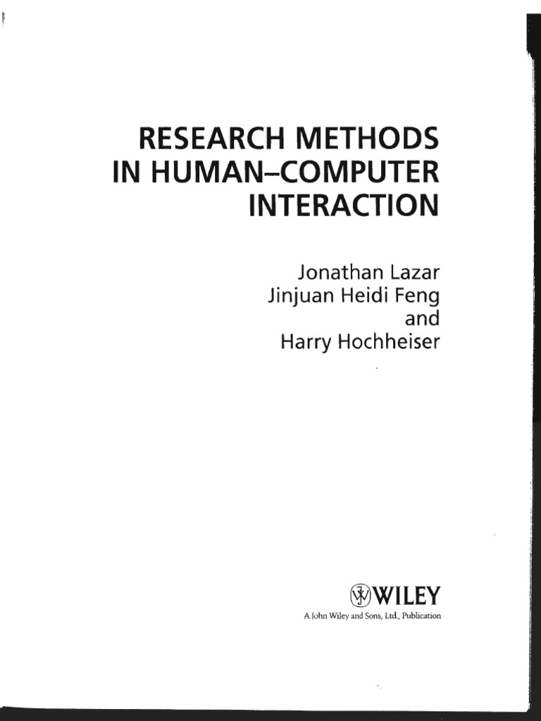 Research Methods in Human-Computer Interaction Por Jonathan Lazar ...