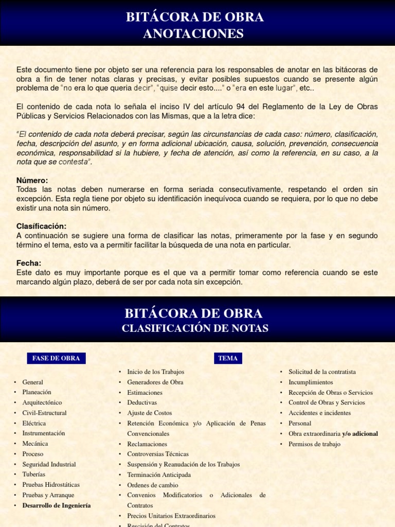 TIPS para Notas de Bitácoras | PDF | Soldadura | Construcción