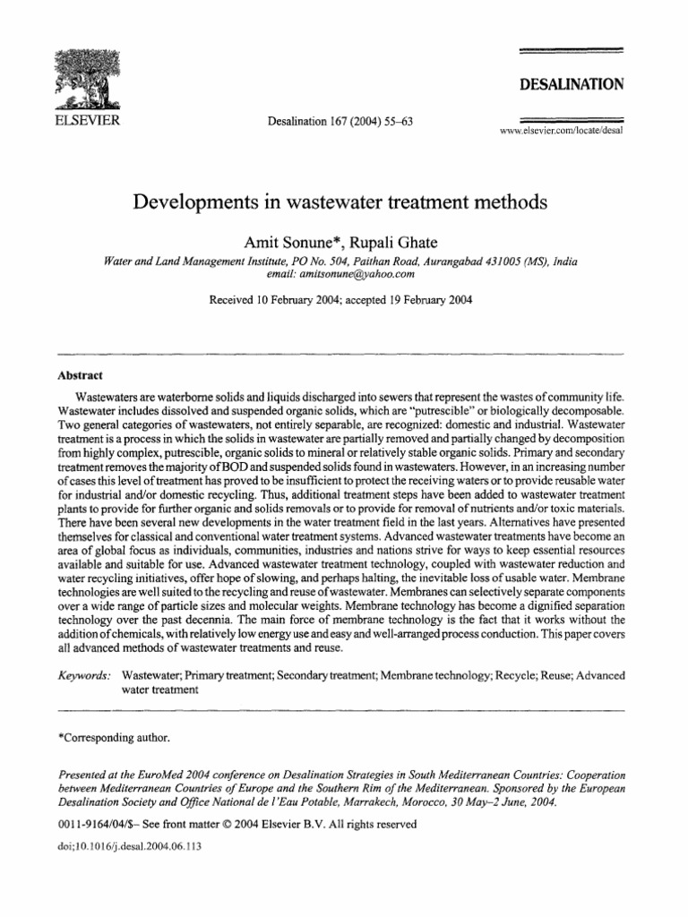 Lecture 9 Reading Assignment 2 | PDF | Sewage Treatment | Wastewater