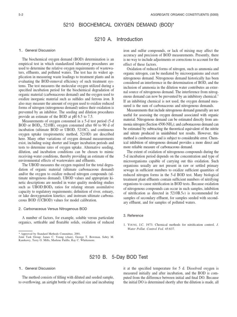 BOD Testing Procedures and Analysis | PDF | Chemical Substances | Chemistry