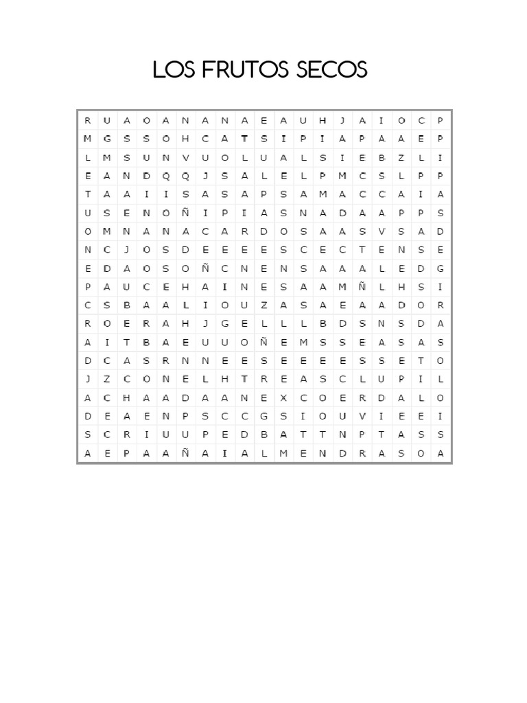 Sopa de Letras Los Alimentos | PDF