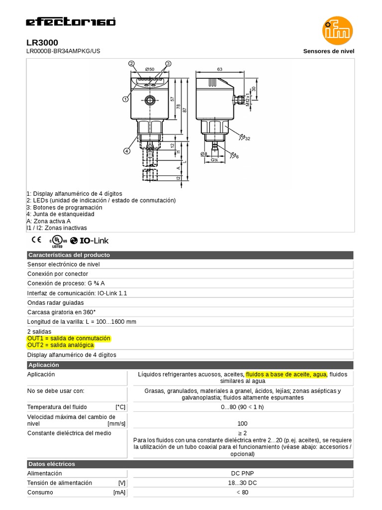 Ifm LR3000 | PDF | Agua | Electromagnetismo