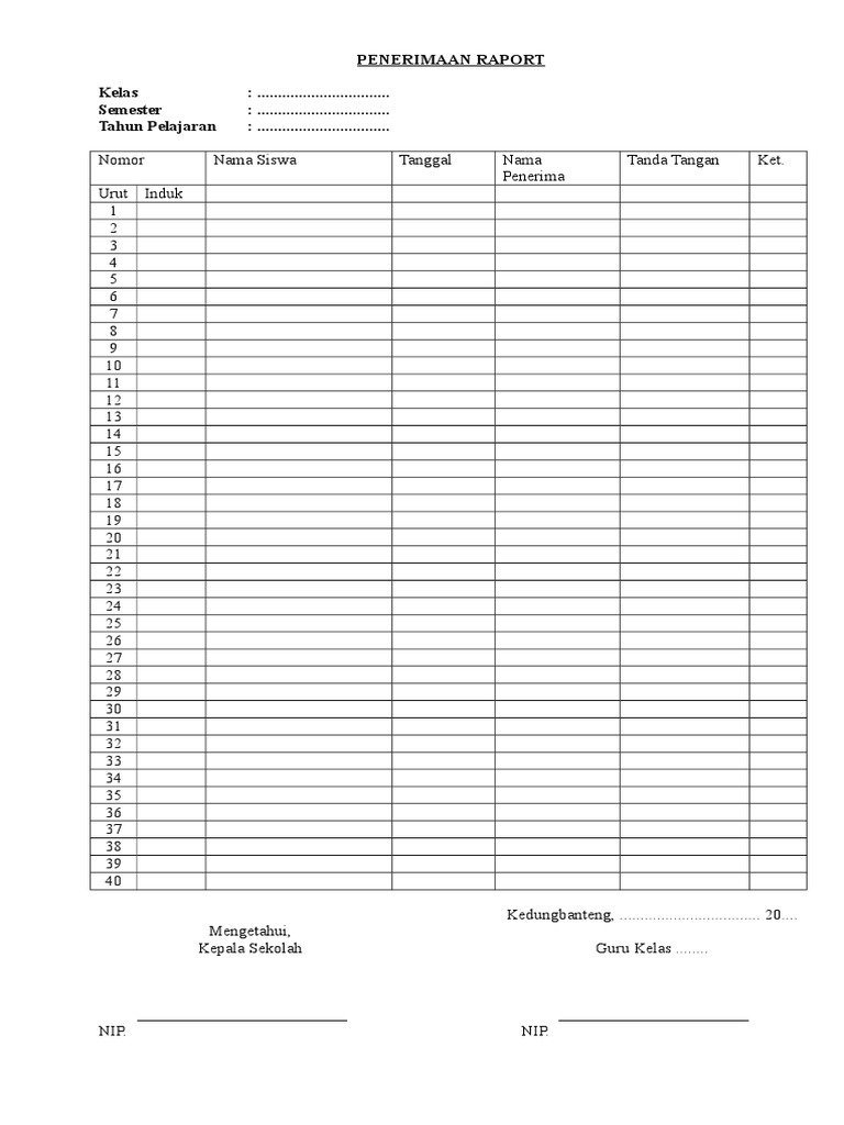 Penerimaan Raport | PDF