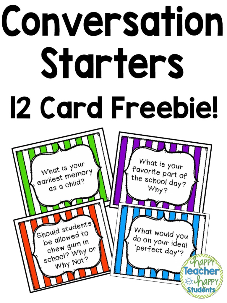 Morning Meeting Conversation Starters 12 Free Morning Meeting Questions ...