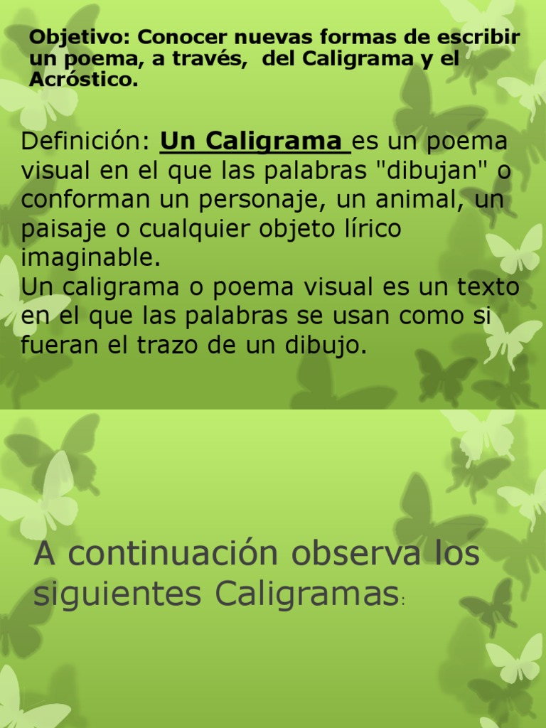 Caligrama y Acróstico | PDF | Poesía