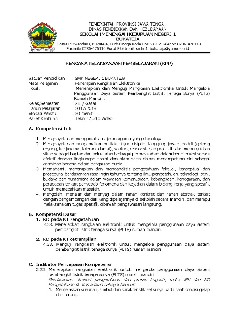 2 RPP C3 Penerapan Rangkaian Elektronika PLTS | PDF