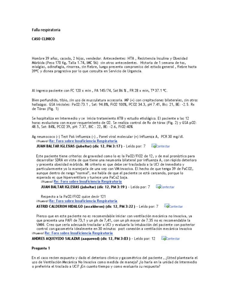Foro Insuf Resp | PDF | Sistema respiratorio | Neumonía
