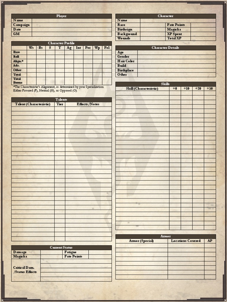 UESRPG - Character Sheet | PDF | Leisure Activities | Role Playing