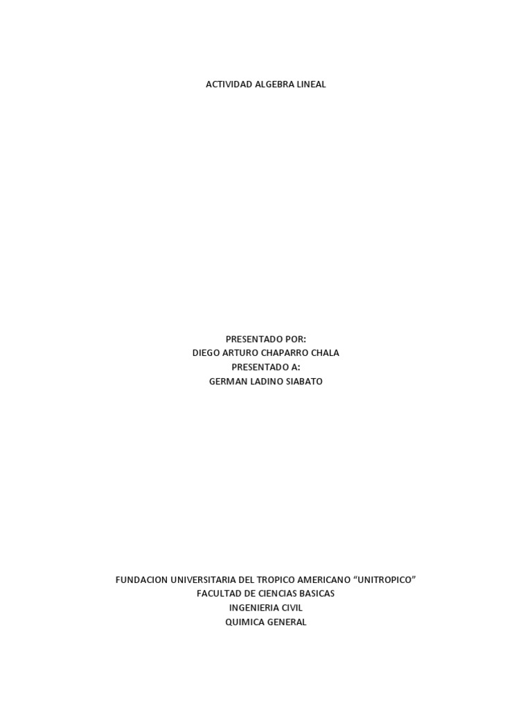 Actividad Algebra Lineal | PDF