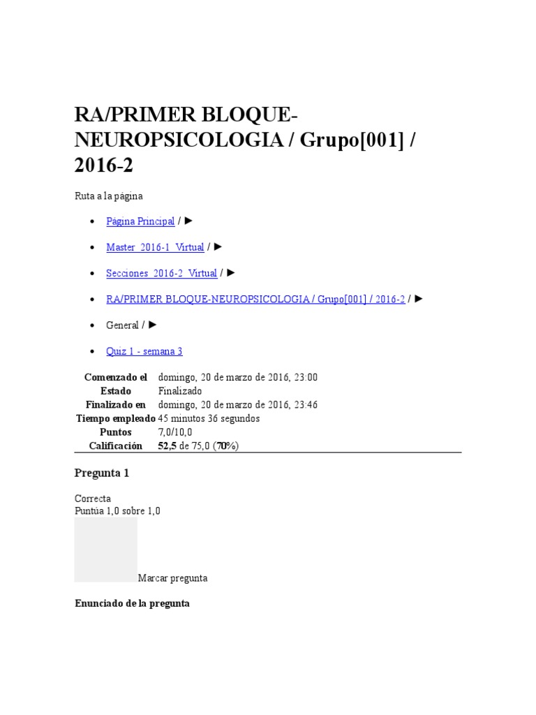 Modulo de Neuropsicologia (Olga Lucia Renteria Victoria) | PDF | Afasia ...