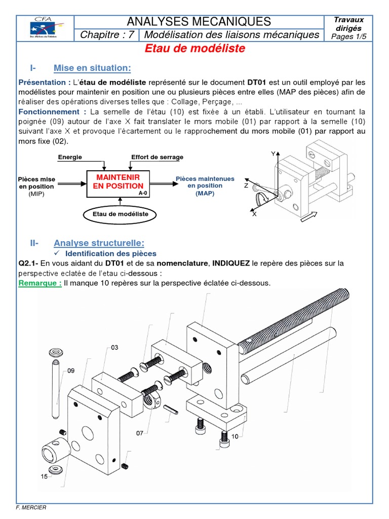 07-TD Modelisation Des Liaisons-E PDF | PDF | Ingénierie des systèmes | Cinématique