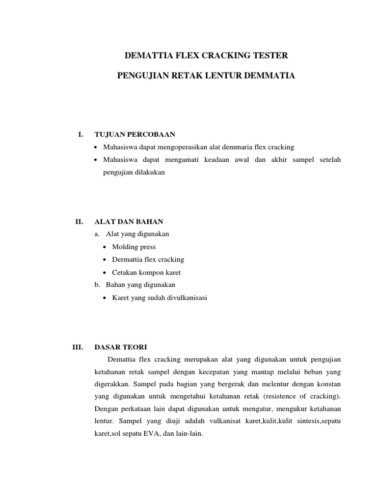 DEMATTIA FLEX CRACKING TESTER Renay | PDF