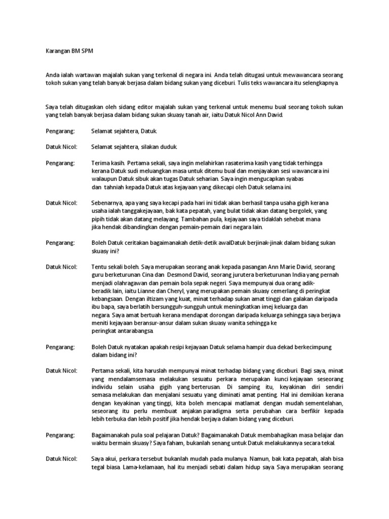 Karangan BM SPM | PDF