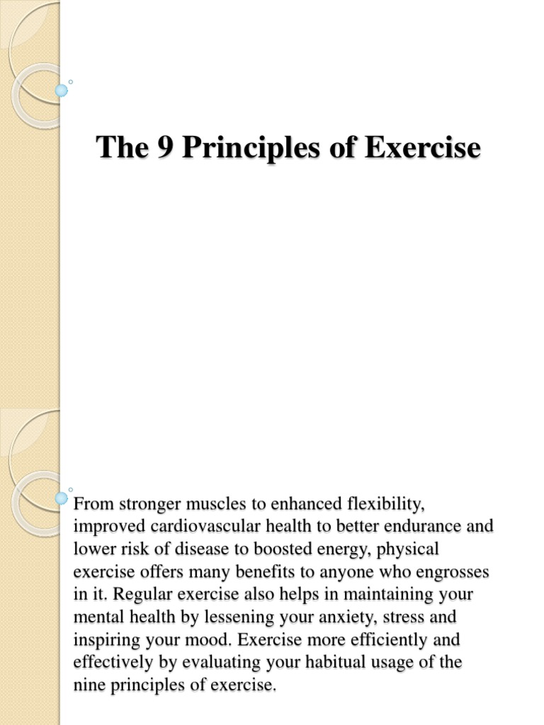 The 9 Principles of Exercise | PDF | Physical Exercise | Physical Fitness
