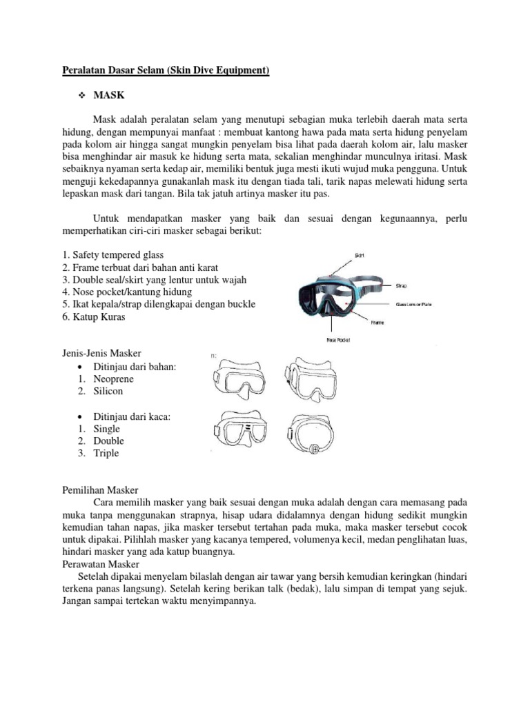 Panduan Peralatan Selam Dasar | PDF