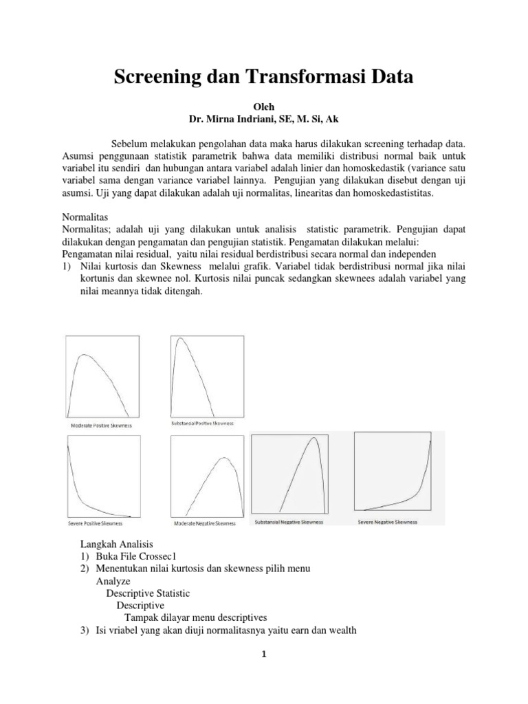 Data Screning Dan Transformasi Data Pdf