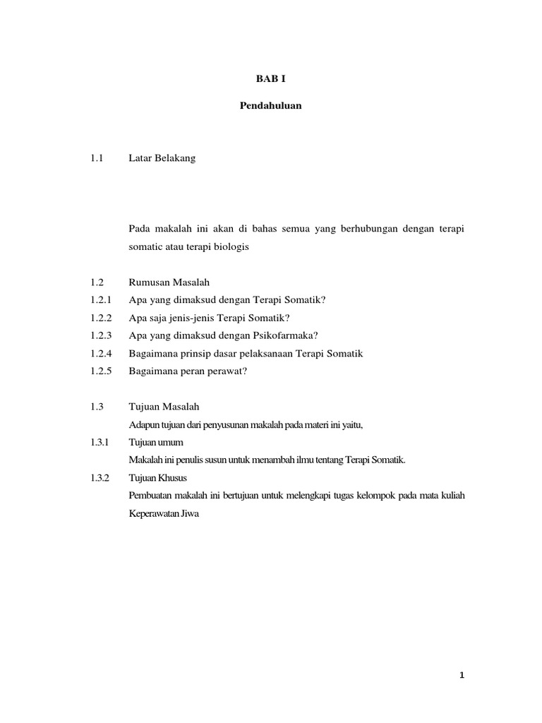 Makalah Jiwa Terapi Biologi Somatik | PDF