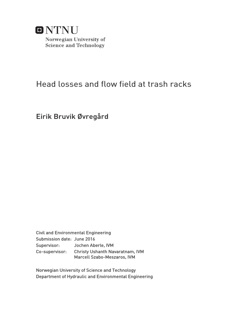 Hydropower Trash Rack Analysis | PDF | Boundary Layer | Drag (Physics)