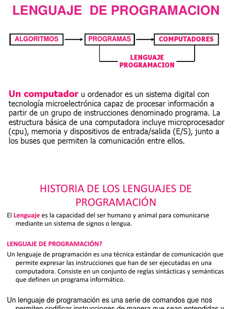 Lenguaje de Programacion | PDF | Lenguaje de programación | Programa de computadora