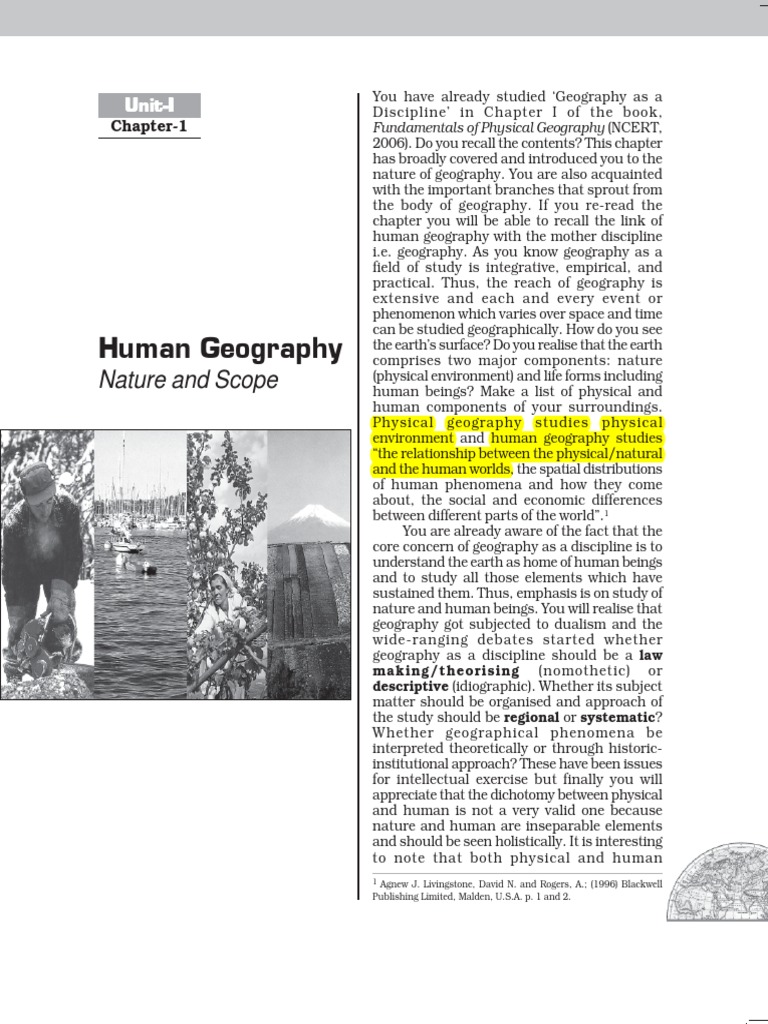 Human Geography: Nature and Scope | PDF | Geography | Social Science