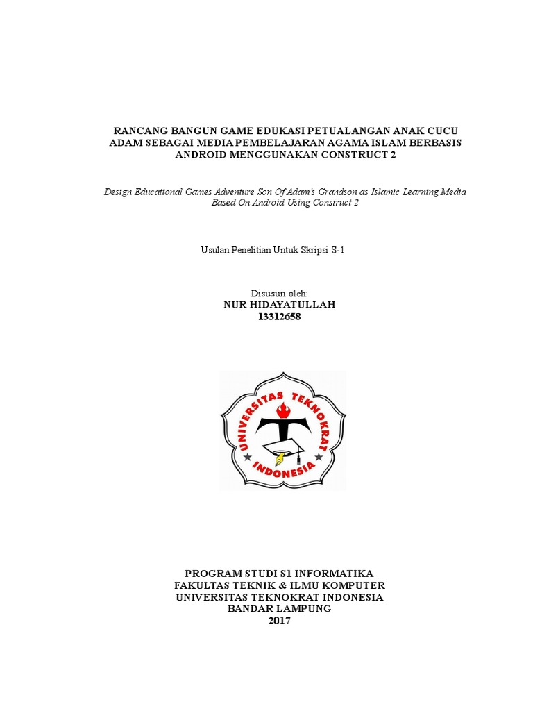 Contoh Penulisan Cover Skripsi | PDF