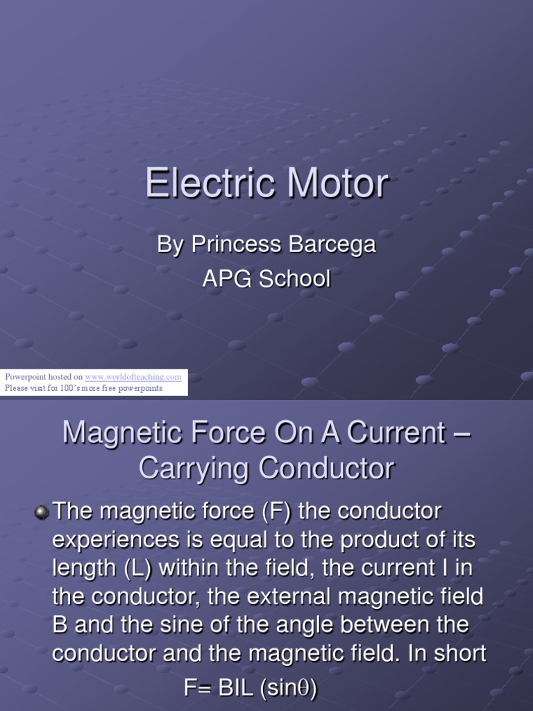 Electric Motor | PDF | Magnetic Field | Components