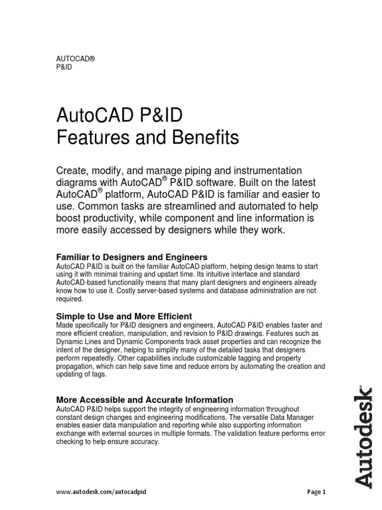 AutoCAD PID 2011 Features and Benefits | PDF | Auto Cad | Information ...