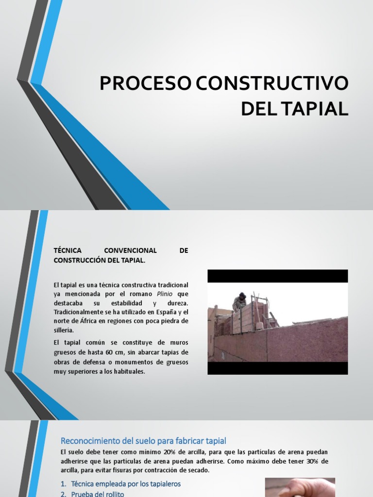Proceso Constructivo del Tapial | PDF | Materiales naturales | Edificio ...