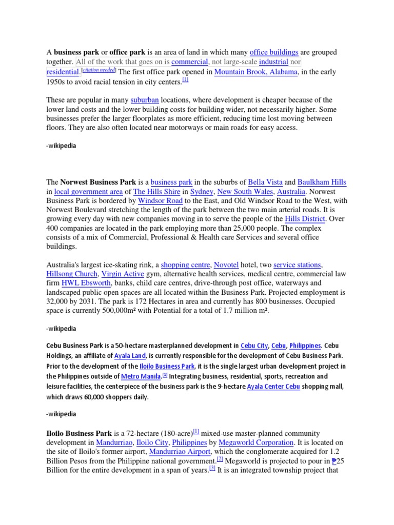 Understanding Business Parks | PDF | Urban Planning | Business