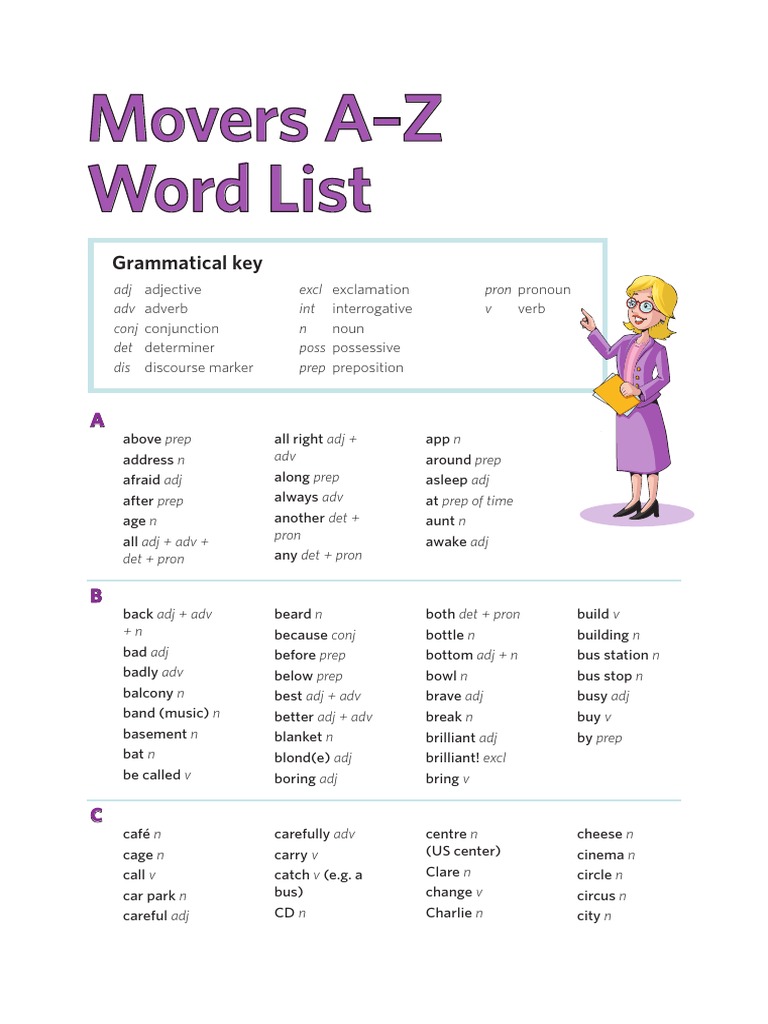 Yle Movers Word List 2018 - 0 PDF | PDF | Adjective | Linguistic Typology
