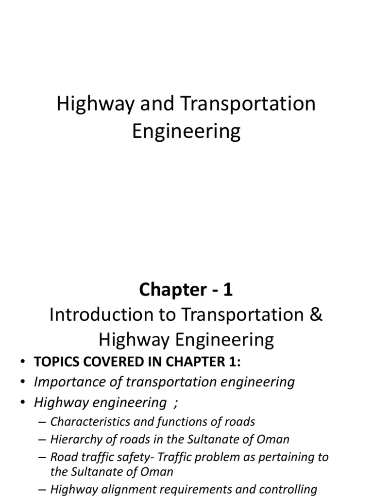 Introduction to Highway Engineering | PDF | Highway | Transport