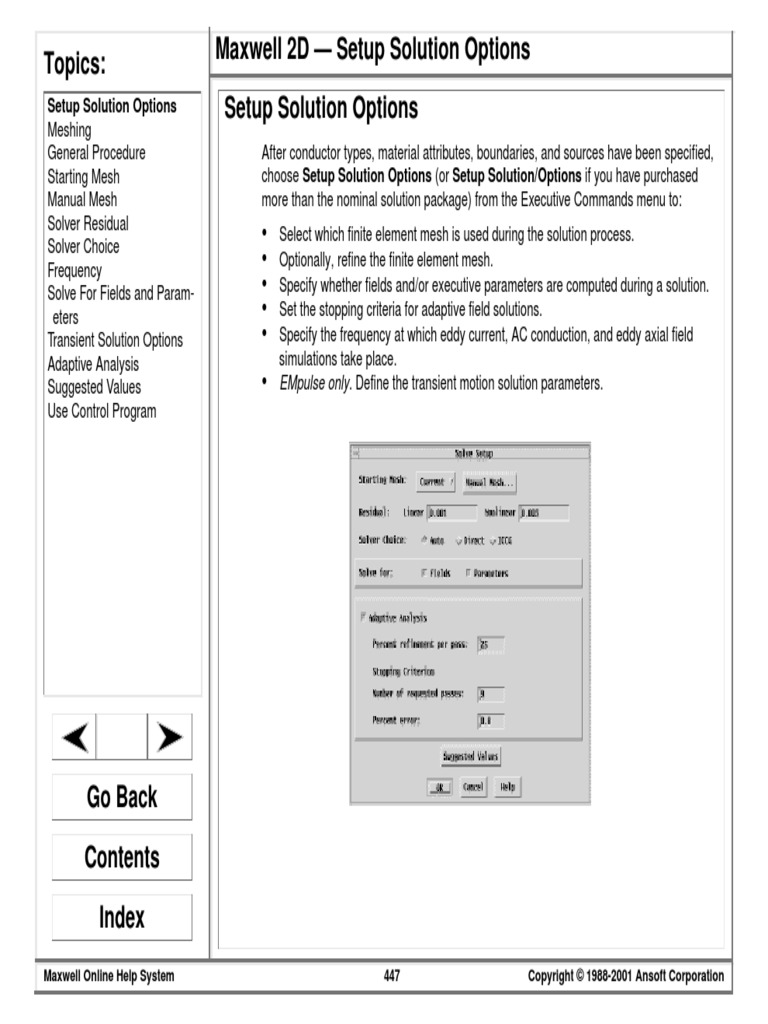 Maxwell 2D - Setup Solution Options PDF | PDF | Finite Element Method ...