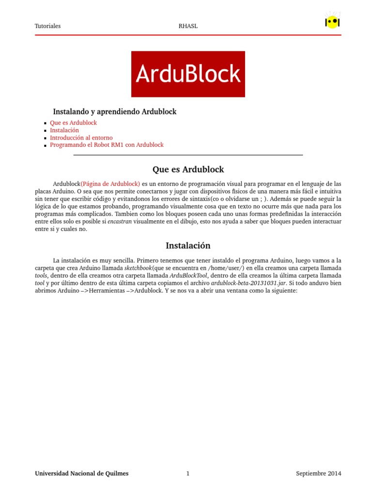 Tutorial Ardublock | PDF | Arduino | Robot
