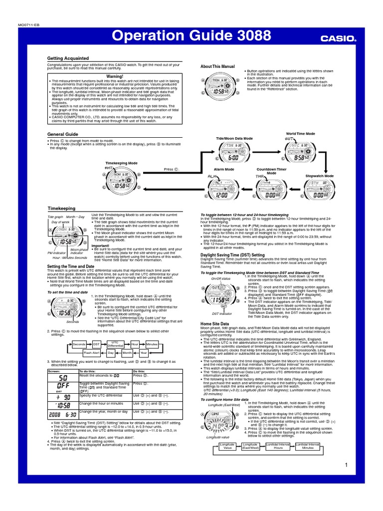 Operation Guide 3088: Getting Acquainted | PDF | Daylight Saving Time ...