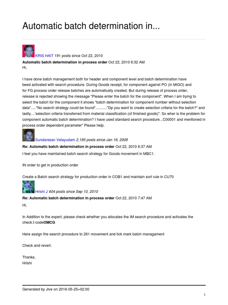 Automatic batch determination in process production | PDF | Software Engineering | Computer ...