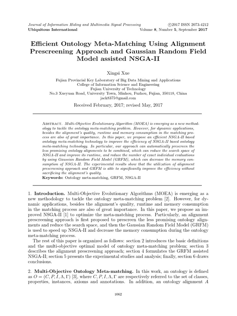 Efficient Ontology Meta-Matching Using Alignment Prescreening Approach and Gaussian Random Field ...
