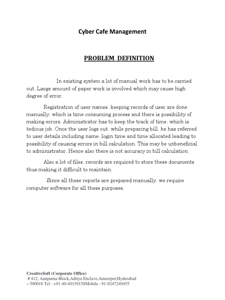 Cyber Cafe Management Abstract | PDF