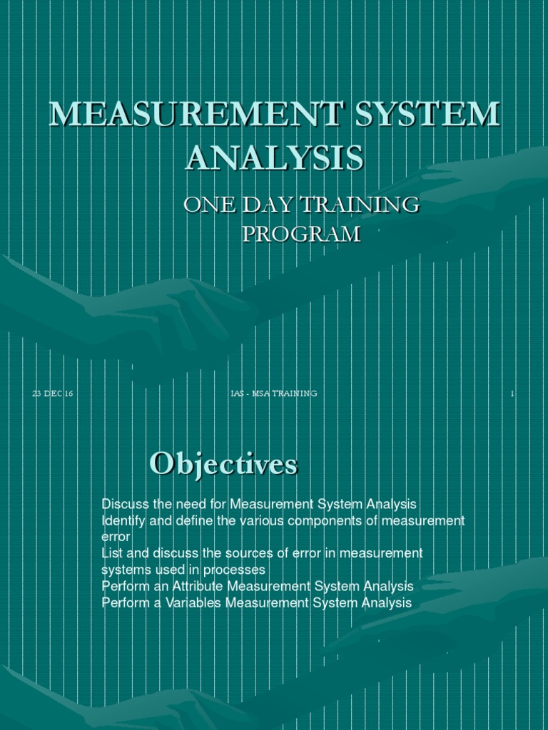 Measurement System Analysis: One Day Training Program | PDF | Accuracy ...