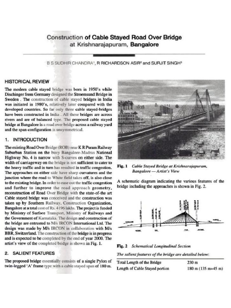 (Paper) Bangalore Cable Stayed K R Puram | PDF | Bridge | Structural ...