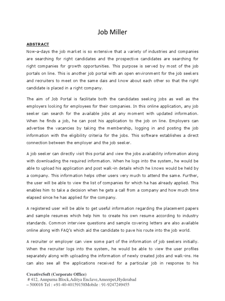 Job Miller Abstract | PDF | Résumé | Recruitment
