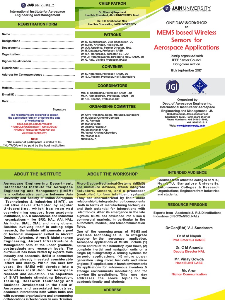 MEMS Wireless Sensors Workshop 2017 | PDF | Science And Technology ...