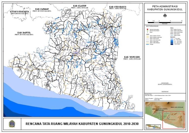Peta Administrasi Kabupaten Gunungkidul | PDF