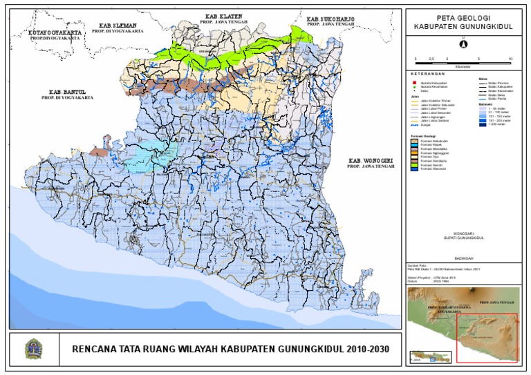 Peta Geologi Kabupaten Gunungkidul | PDF