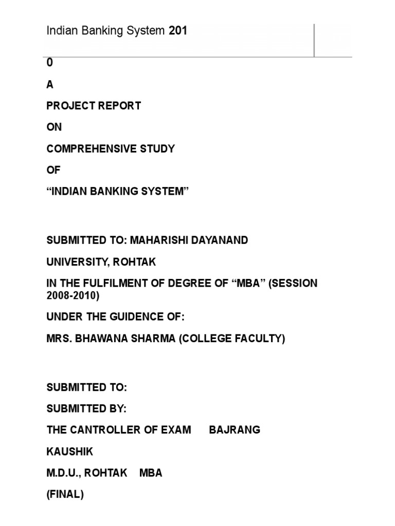 Indigenous Banking System in India | PDF | Reserve Bank Of India | Non ...