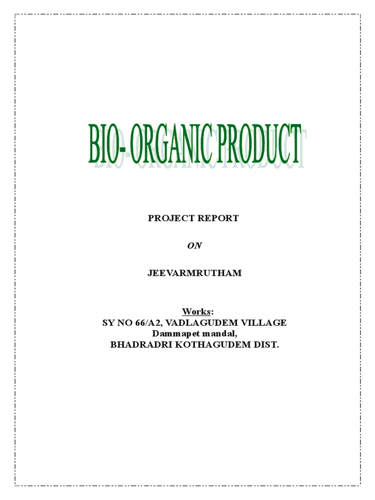 Project Report On Bio Organic Products | PDF | Organic Farming ...