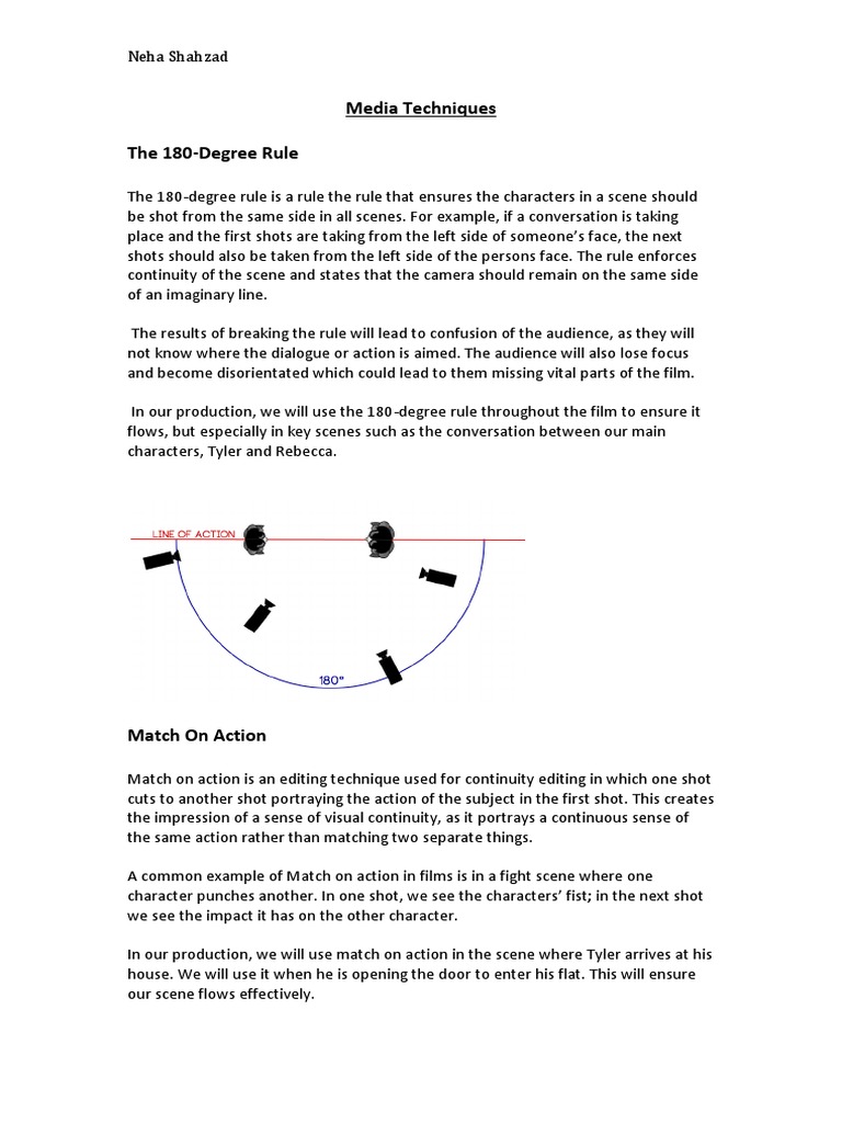 Media Techniques The 180-Degree Rule | PDF | Vision | Optics