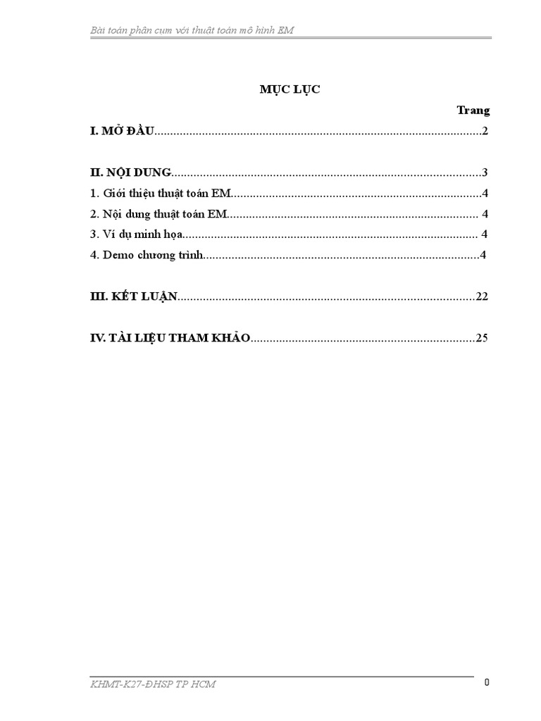 Thuat Toan EM Bai Toan Phan Cum | PDF