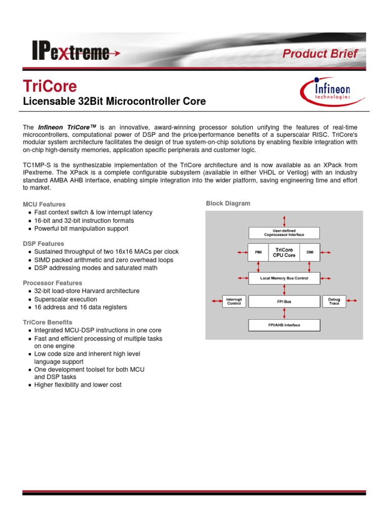 Tricore: Licensable 32bit Microcontroller Core | PDF | Digital Signal ...