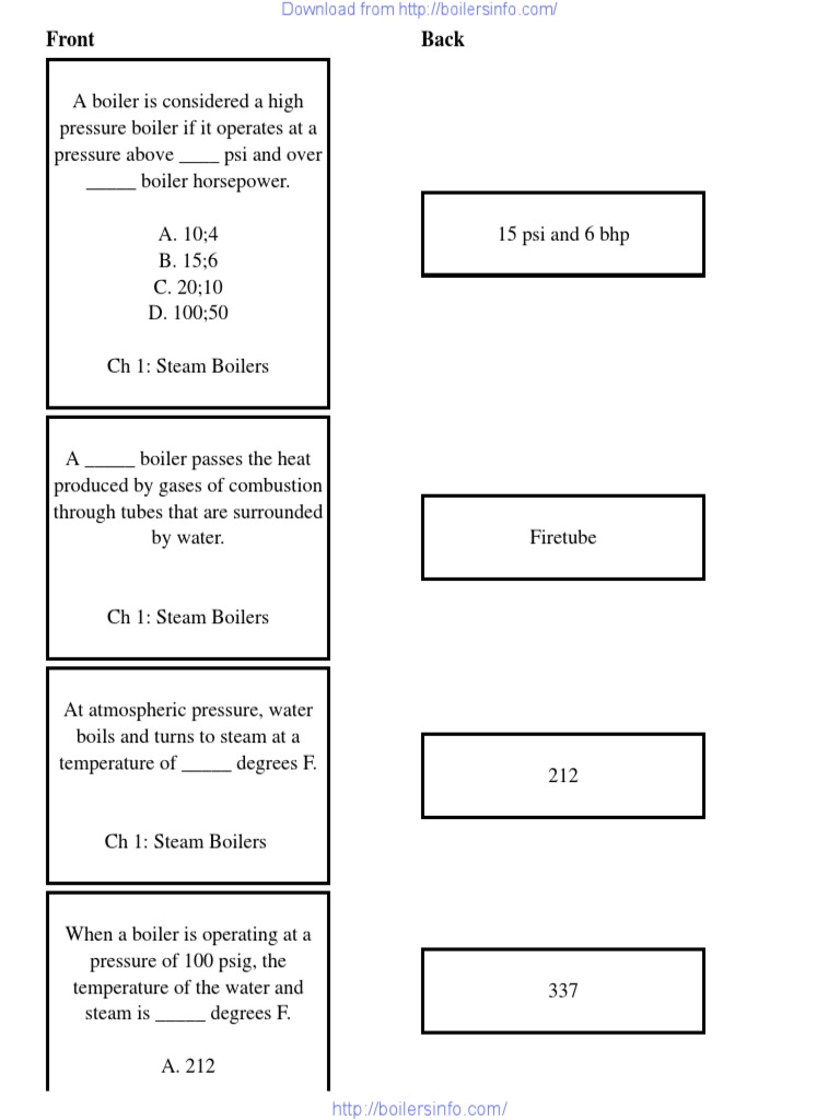 ASME High Pressure Boiler Quiz | PDF | Boiler | Steam